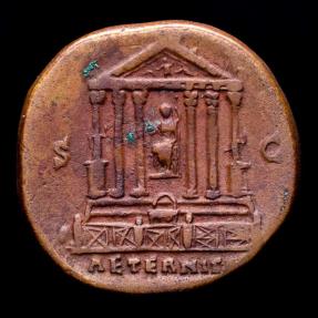 Diva Faustina I, bronze sestertius, Rome AD 141-146. - AETERNIT ...