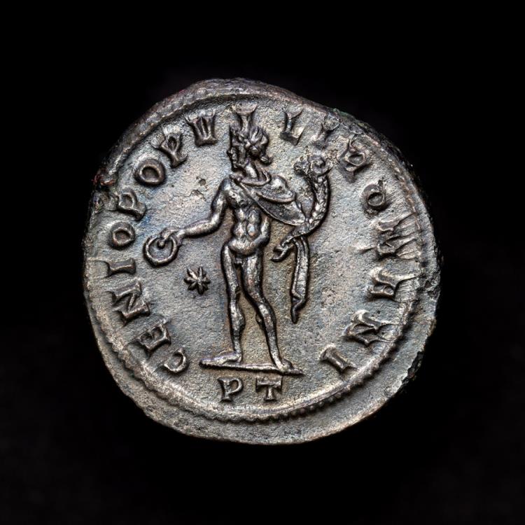 Maximianus. Caesar, A.D. 286-305. Æ follis. Ticinum. - GENIO POPVLI ...