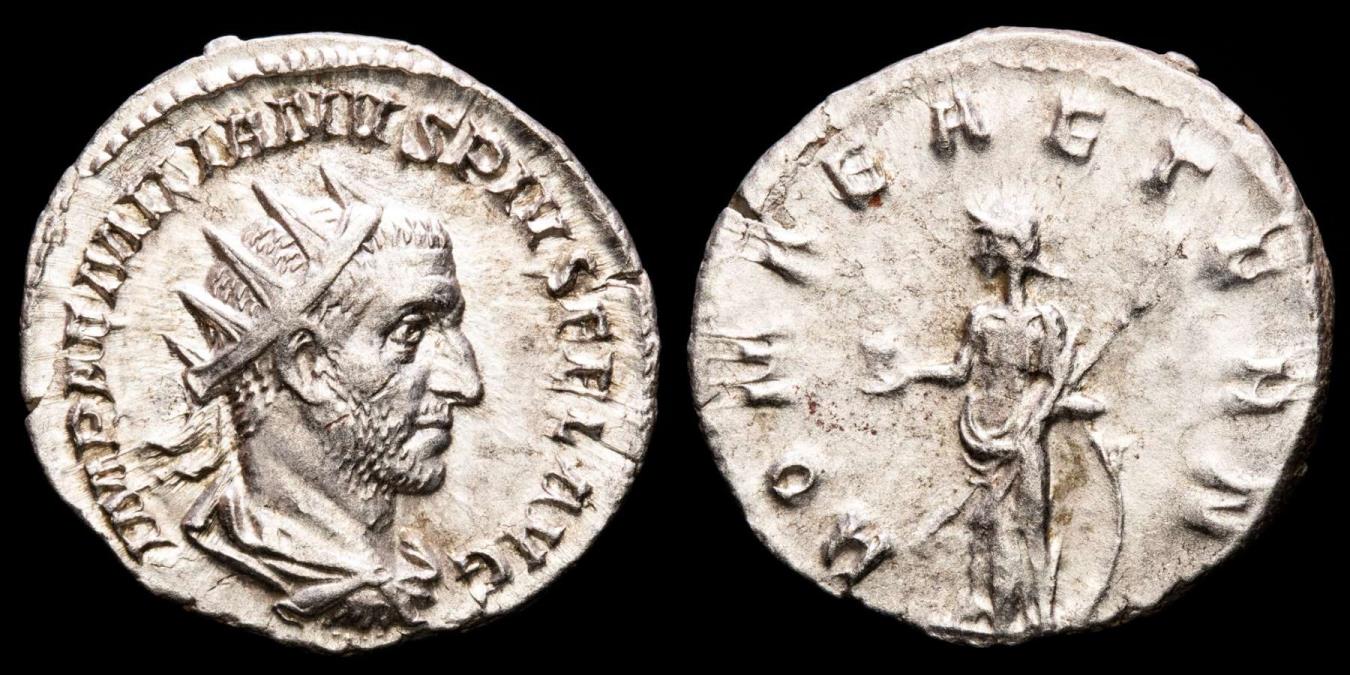 Roman Empire - Aemilian (253 A.D.). Silver Antoninianus (3,00 g. 21 mm ...