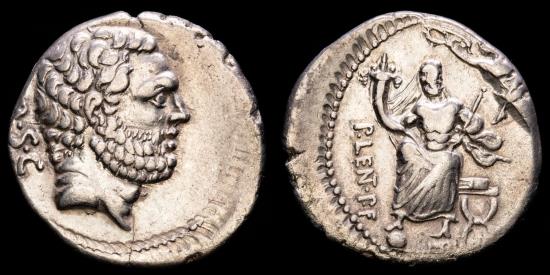 Pub. Lentulus P. f. L. n. Spinther. Silver denarius. Rome 74 B.C ...