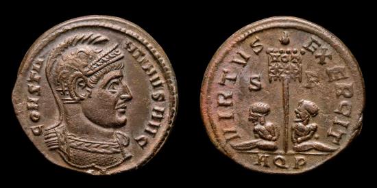 Constantine I (307-337 A.D.) - AE Follis. Aquileia 320 AD. - VIRTVS ...