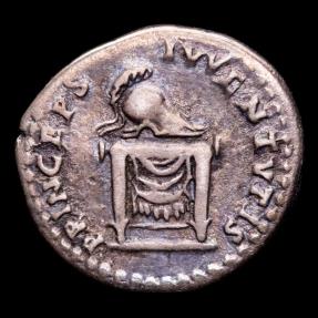 Domitian as Caesar. Silver denarius. Struck under Titus, AD 80-81. Rome ...