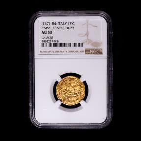 Papal States. Sixtus IV gold Fiorino di Camera ND (1471-1484) Rome ...