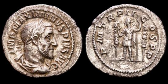 Maximinus I Thrax (AD 235-238.) Silver Denarius. Rome, AD 236. P M TR P ...