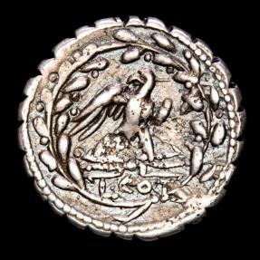 Lucius Aurelius Cotta. Serrate silver denarius - Minted in Rome in 105 ...
