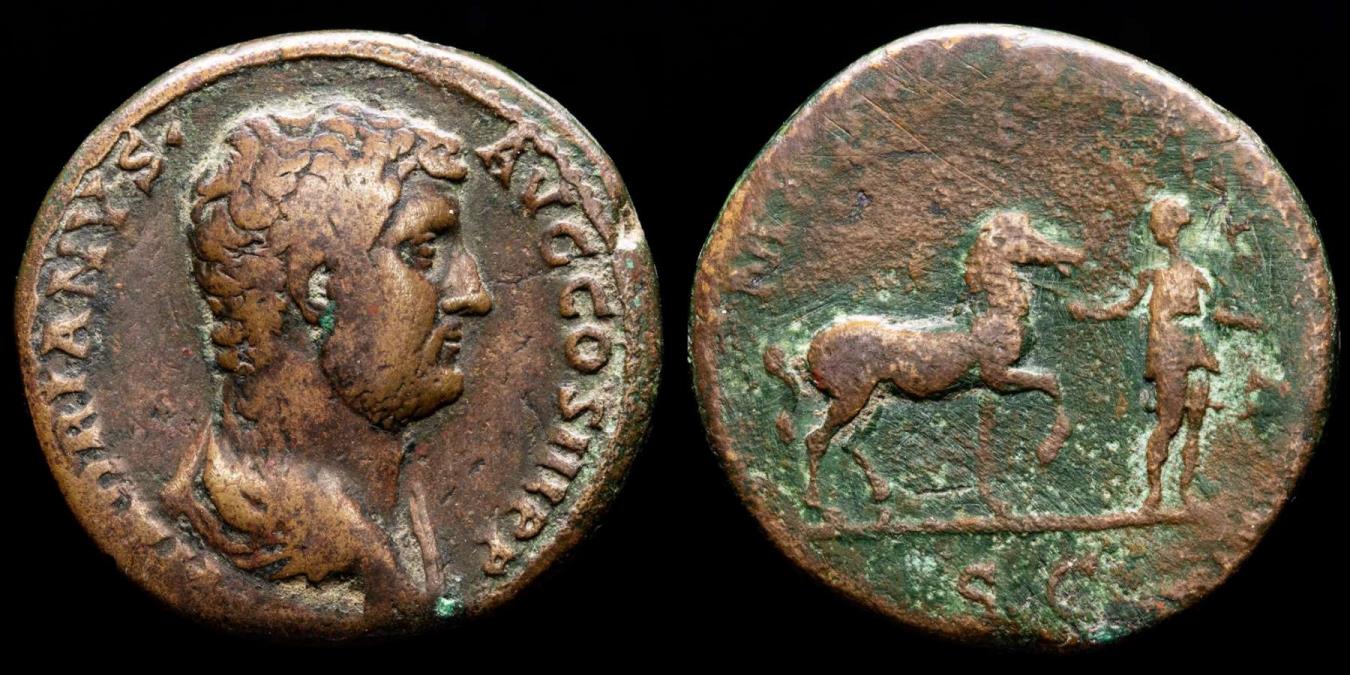 Hadrian (117-138 A.D.) Æ Sestertius. Rome, 134-138 AD. - Mauretania ...