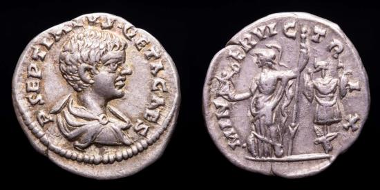 Geta, as Caesar, Silver denarius. Laodicea ad Mare, 202. - MINER ...
