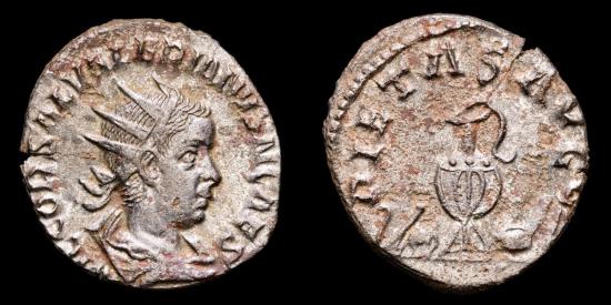 Roman Empire - Valerian II Caesar (A.D. 253-255), Silvered bronze ...