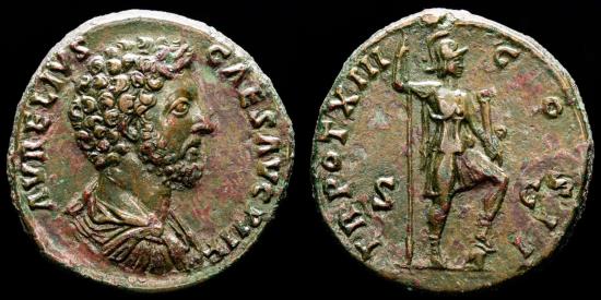 Marcus Aurelius (161-180 A.D.) Bronze sestertius, Rome, 158/9 A.D. - TR ...