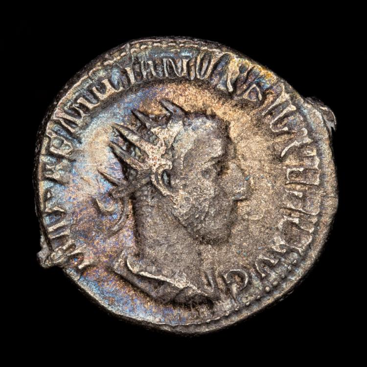 Aemilian AR Antoninianus. Rome, AD 253. - MARTI PROPVGT Mars, leaning ...