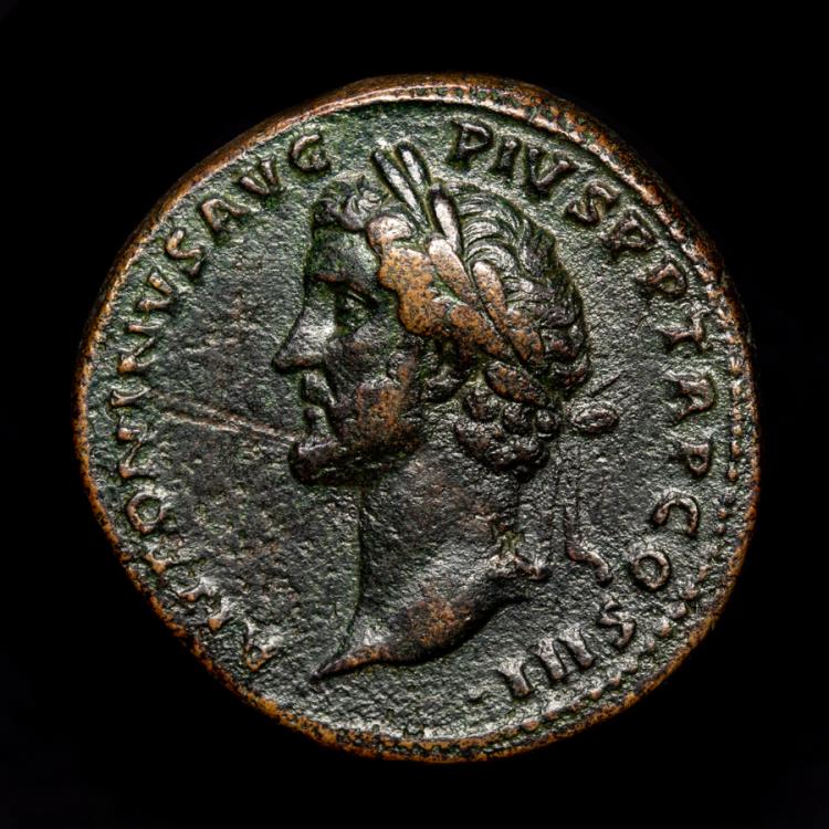 Roman Empire - ANTONINUS PIUS (138-161). Bronze sestertius. Rome, 140 ...