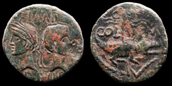 Augustus (27 B.C.-14 A.D.) and Agrippa. Bronze dupondius,Colonia ...