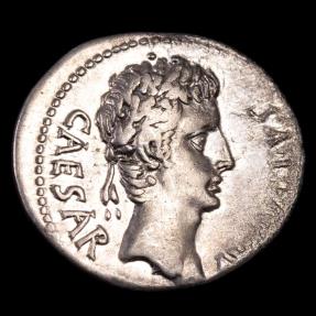 Augustus 27 BC–14 AD Caesaraugusta mint. Silver Denarius. 19-18 BC ...