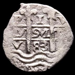 Carlos II (1665-1700), silver coin of 1 real macuquino type, Potosi ...