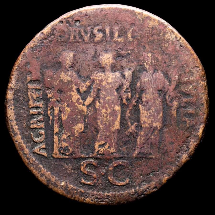 Caligula (37-41 AD) AE Sestertius, Rome AD 37-38. - AGRIPPINA DRVSILLA ...