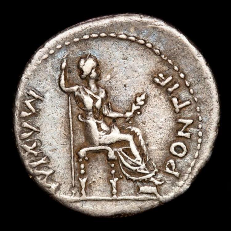 Tiberius (A.D. 14-37) silver denarius, Lugdunum mint, A.D. 14-37 ...