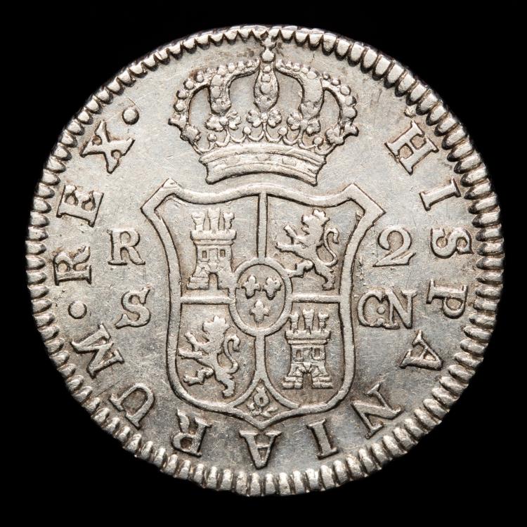 Spain - Charles IV 2 reales silver coin. 1808 - Sevilla - C.N.