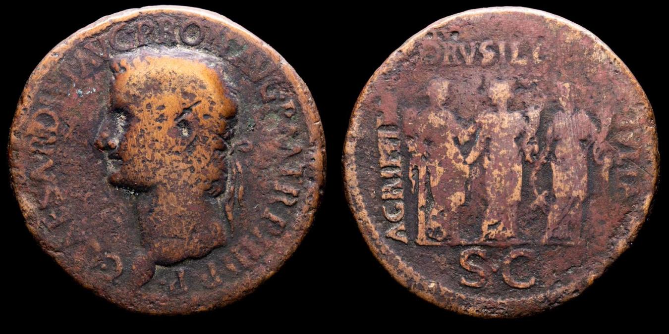 Caligula (37-41 AD) AE Sestertius, Rome AD 37-38. - AGRIPPINA DRVSILLA ...