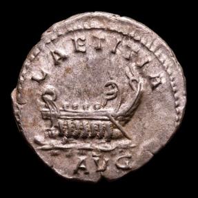 Postumus, Silver antoninianus. Trier, AD 261. - LAETITIA AVG, galley left.