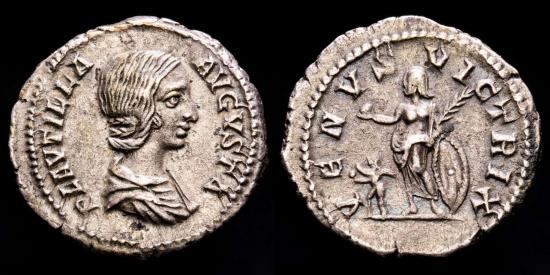 Plautilla AD 202-205. Rome. - Silver Denarius. - VENVS VICTRIX, Venus ...