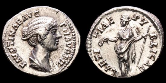 Faustina II (daughter of A. Pius) Silver denarius, Rome 147-150 A.D ...