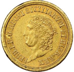 Naples & Sicily. Ferdinand I gold 3 Ducati 1818 - HISPANIARVM INFANS ...
