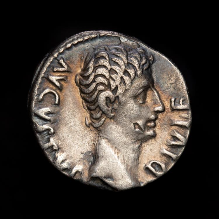 Augustus. Silver Denarius, 27 BC-AD 14. Lugdunum, 15-13 BC. - IMP X in ...