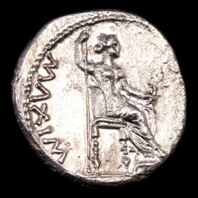 Tiberius, AD 14-37. Silver denarius. Lugdunum. - PONTIF MAXIM Livia ...