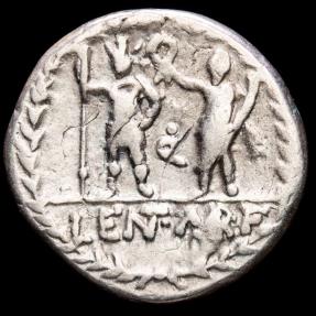 P. Cornelius Lentulus Marcellinus, silver denarius. Rome, 100 B.C ...