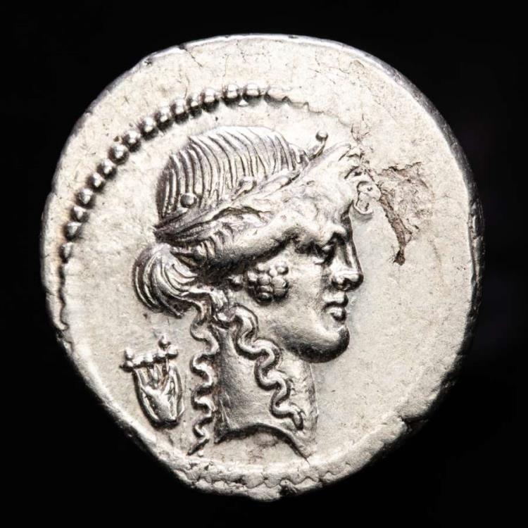 Roman Republic - P. Clodius M. f. Turrinus silver denarius, minted in ...