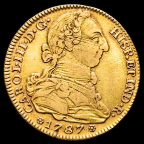 Spain - Carlos III (1759-1788). Gold 4 escudos. 1787. Madrid. DV.