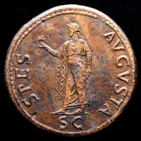 Claudius I (41-54 A.D.) Bronze sestertius, Rome 41-42 A.D. SPES AVGVSTA ...