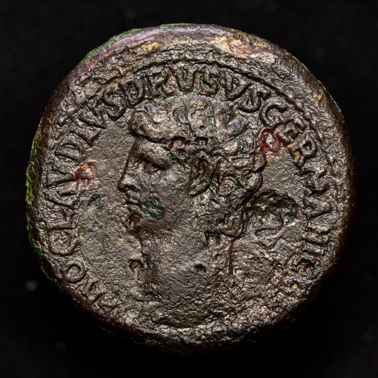Nero Claudius Drusus, father of Germanicus, Sestertius circa 41-50 A.D ...