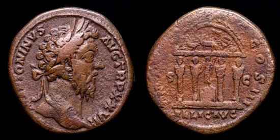 Marcus Aurelius, Æ Sestertius. Rome, AD 172-173. - IMP VI COS III ...