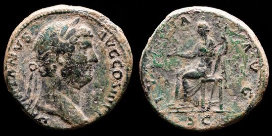 Hadrian, bronze sestertius, Rome, 132-135 A.D. - IVSTITIA AVG / S - C ...