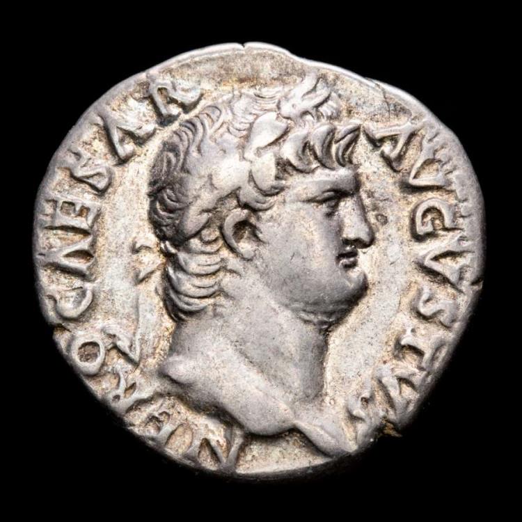 Rare Nero - AR Denarius. Rome, AD 64-65. - AVGVSTVS AVGVSTA, Nero and ...