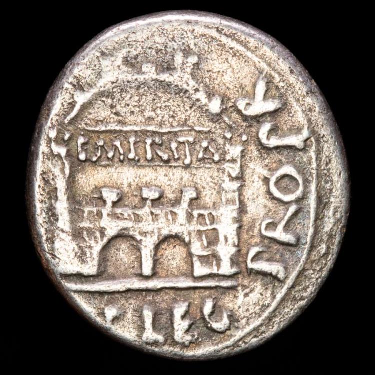 Augustus and P. Carisius, legatus pro praetore. Silver Denarius ...