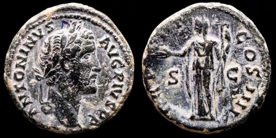 Antoninus Pius ( A.D. 138-161) bronze As. Rome, A.D. 147. - TR POT COS ...