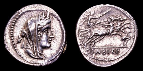 C. Fabius C.f. Hadrianus. Silver denarius, Rome, 102 B.C. - Cybele ...