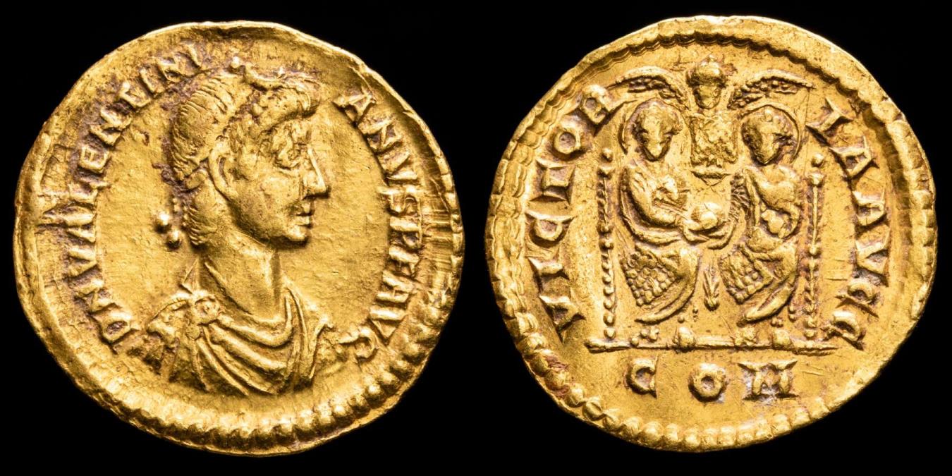 Roman Empire - Valentinianus II (364-375 AD) Gold Solidus (4.43 g. 21 ...