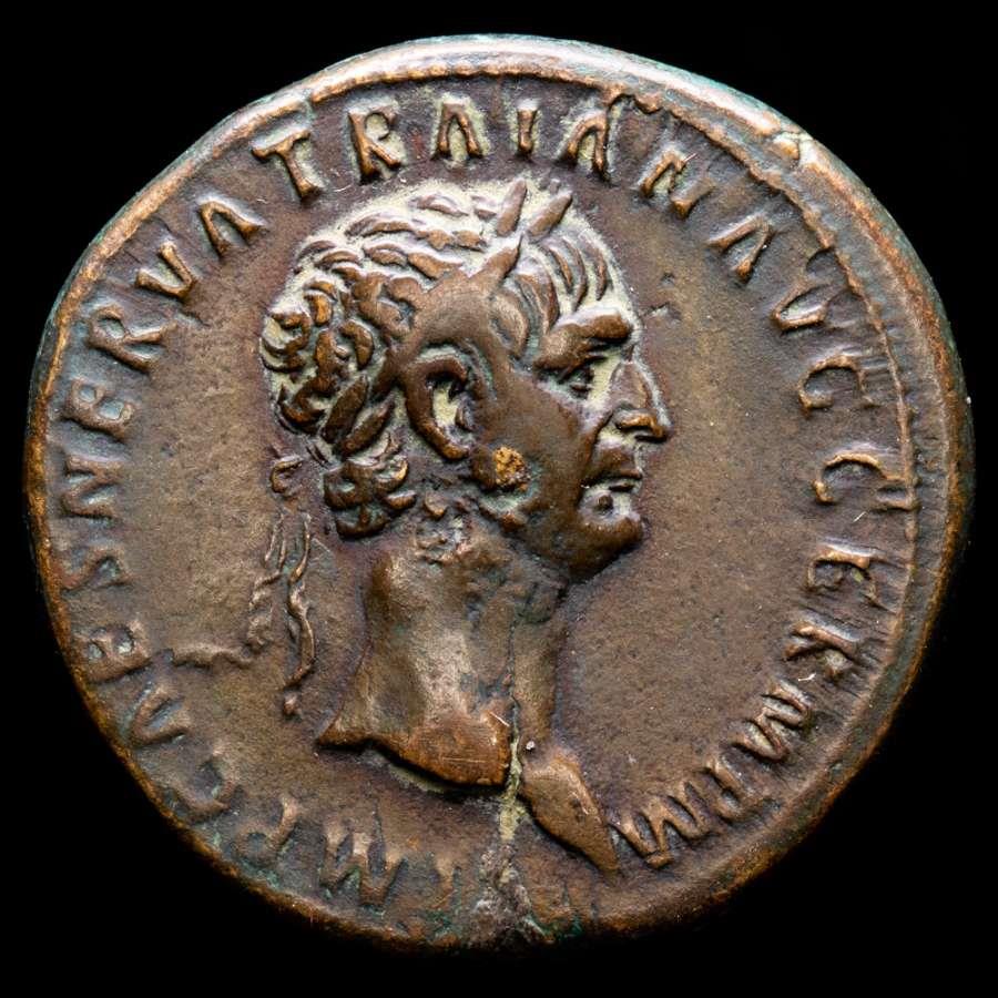 Trajan (98-117 A.D.). Bronze Sestertius. Rome 98-99 AD. - TR POT COS II ...