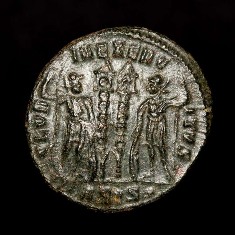 Constans, 337-350 AD, bronze half Follis, Siscia. Unusual obverse ...