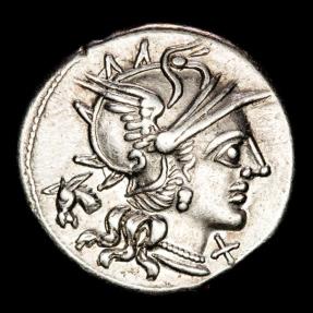 M. Junius Silanus - silver denarius, Rome, 145 B.C. - ass's head / The ...