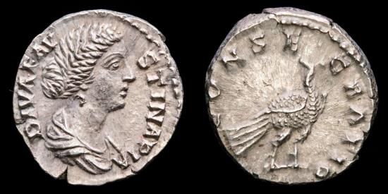 Diva Faustina II AD 175-176. Silver denarius, Rome. - CONSECRATIO ...