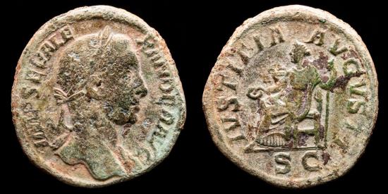 Severus Alexander (222-235 A.D.) Bronze Sestertius, Rome. - IVSTITIA ...