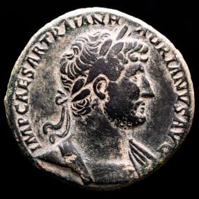 Hadrian, 117-138 A.D. - Bronze Sestertius, Rome, 121-122. - P M TR P ...