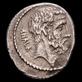 M. Junius Brutus. Silver denarius. Rome, 54 B.C. - Head of L. Junius ...