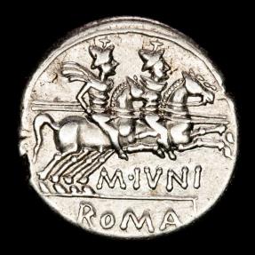 M. Junius Silanus - silver denarius, Rome, 145 B.C. - ass's head / The ...