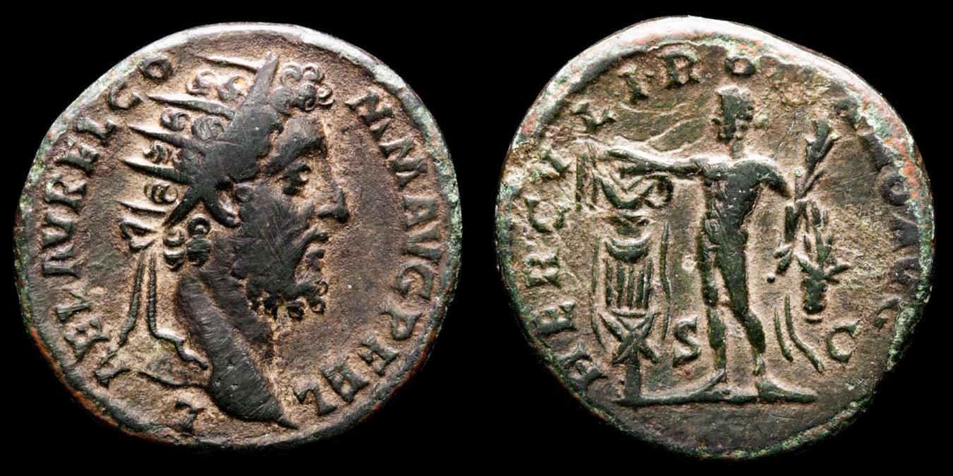 Roman Empire - Commodus (177-192 AD.) Bronze Dupondius, (13,48 g., 24 ...