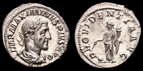 Maximinus I Thrax (AD 235-238). Rome. Silver Denarius. - PROVIDENTIA ...